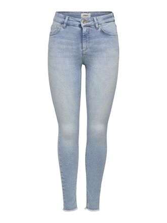 Only NOS Damen onlBLUSH MID SK ANK RAW JNS REA306 NOOS Skinny Jeans,, per pack Blau (Light Blue Denim Light Blue Denim), 34/L34 (Herstellergr&ouml;&szlig;e: XS)