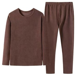 Generic Ensemble de pyjama en polaire pour femme, ensemble de pyjama en polaire pelucheux, ensemble de v&ecirc;tements de d&eacute;tente, v&ecirc;tements de nuit, couleur unie, 