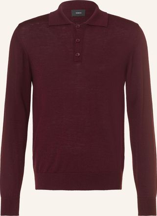 IM BRIAN Im Brian Strick-Poloshirt Mit Merinowolle rot