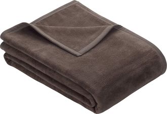 Ibena Wohndecke Baumwollmischung Espresso Größe 150x200 cm