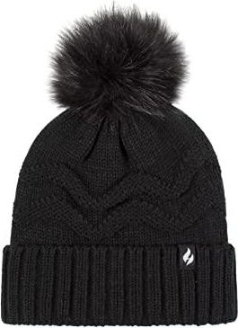 Heat Holders SOCKSHOP Femme Cotswolds Chiffre daffaires Pom Pom Chapeau Paquet de 1 Noir Taille Unique