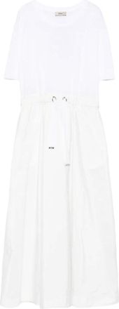 Herno Femme, Robes, Blanc, Taille: 40 FR Robe en tricot &agrave; effet glamour et taffetas technique