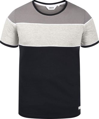 Solid Cody Herren T-Shirt Kurzarm Shirt mit Streifen und Rundhalsausschnitt aus 100% Baumwolle, Größe:XXL, Farbe:Black (9000)