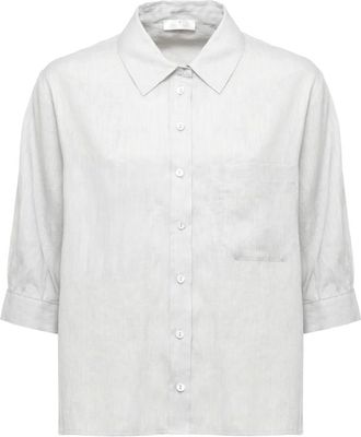 PANICALE Panicale, Femme, Blouses et Chemises, Gris, Taille: 36 FR Asymmetric Hem Shirt