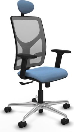 Piqueras y Crespo B&uuml;rostuhl, R&uuml;ckenlehne aus Netzstoff, mit 2D-Armlehnen, h&ouml;henverstellbare Lendenwirbelst&uuml;tze und festes Kopfteil, ausgestattet mit 3 Positionen und Sc