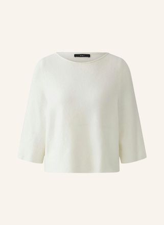 Oui Pullover Mit 3/4-Arm weiss