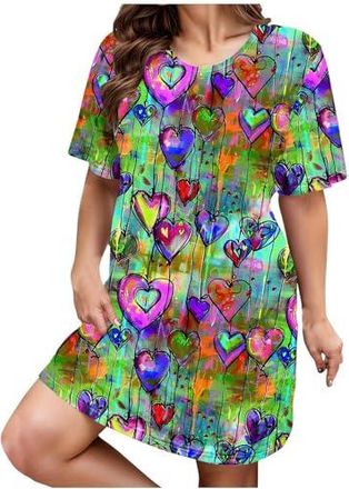 Generic V&ecirc;tements De Nuit Femme Manche Courte Lingerie Mini Fond De Robe El&eacute;gant L&eacute;gers Tee Shirt Nuit Sexy Respirants Sleepwear Imprim&eacute;e Confortable Babydoll