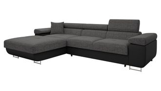 Mirjan24 Ecksofa Torezio Mini mit Bettkasten, Einstellbare Kopfst&uuml;tzen, Bequeme Polsterung, Eckcouch mit Schlaffunktion f&uuml;r Wohnzimmer L-Form Couch mit Bettfun