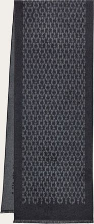 Ferragamo Herren Seidenschal mit Gancini Grau