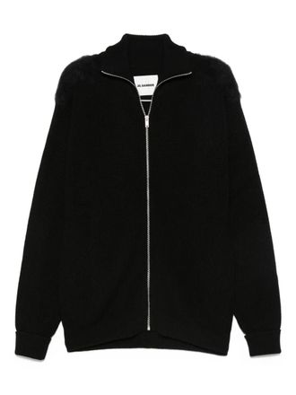Jil Sander cardigan zippé à col montant - Noir