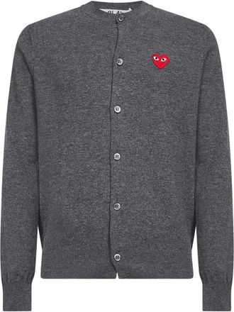 Comme Des Garçons cardigan à logo coeur - Gris