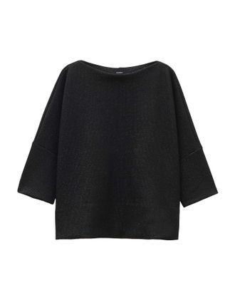 someday Damen Sweatshirt | Sweater USHINY Detail Loose mit Glitzer Effekt Black, S