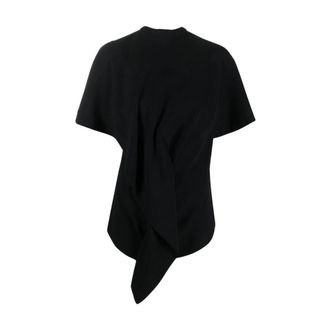 Colville Schwarzes drapiertes Top mit asymmetrischem Design - - Tops - Damen - Schwarzk - 2XS