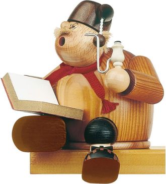 KWO Olbernhau Olbernhau 21564 Räuchermännchen Kantenhocker Geschichtenerzähler, 15 cm