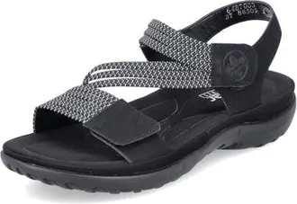 Rieker Femme Sandales 64870, Dame Sandales Fines,Chaussure dété,Sandale dété,Confortable,Plate,Noir (Schwarz / 00),41 EU / 7.5 UK