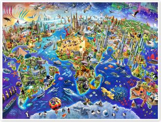 Posterlounge Verrückte Welt Poster von Adrian Chesterman 130 x 100 cm Wandbilder Wanddeko