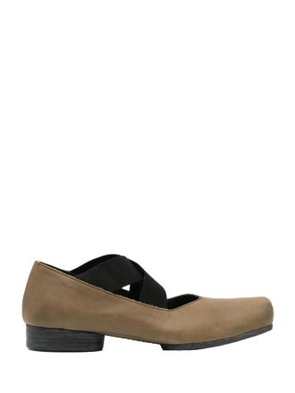Uma Wang Crossover Strap Calf Leather Flat - Green