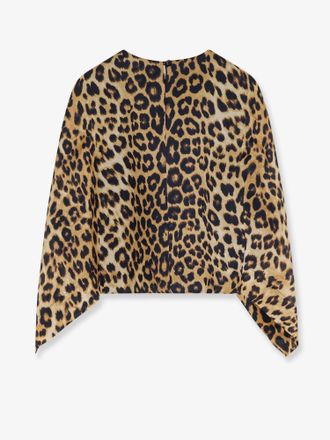 Alberta Ferretti Womens Shirt Animal Print Silk Multicolour
