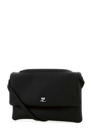 Courr&egrave;ges Womens Black Leather Shoulder Bag Borse A Tracolla