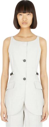 Durazzi Milano Femme, Vestes, Blanc, Taille: 34 FR Haut sans Manches Tailleur
