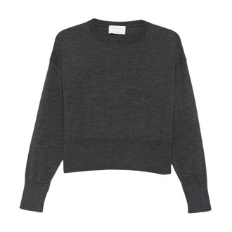 Daniele Fiesoli Pull col rond &agrave; &eacute;paules tombantes en laine m&eacute;rinos extra-fine - Femme - Sweatshirts et sweats &agrave; capuche - Gris - Taille: 38 FR