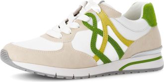 Gabor Damen Low-Top Sneaker, Frauen Halbschuhe,Sportschuhe,Freizeitschuhe,Turnschuhe,Laufschuhe,Freizeit,Weiss/steam/Green k.,42 EU / 8 UK