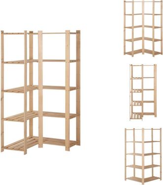 vidaXL Eck-Lagerregal mit 5 B&ouml;den 82,5x82,5x170 cm Massivholz Kiefer - Eckschrank - Regal - Speicherplatz - Holzm&ouml;bel - Kiefernholz