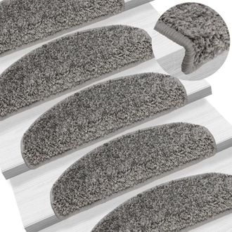 vidaXL Stufenmatten 10 Stk. 65x21x4 cm Grau Halbrund Gro&szlig; Vidaxl