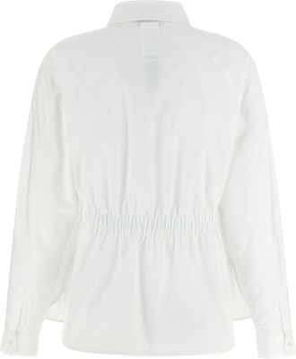 Max Mara Drawstring-Waist Cotton Poplin Shirt - White
