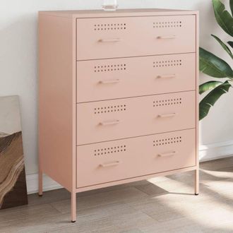 vidaXL Buffet rose 68x39x89 cm acier - Vidaxl