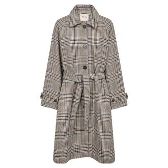 Mos Mosh MOS Mosh - MMSelestine Check Coat - Femme - Manteaux - Beige - Taille: 38 FR