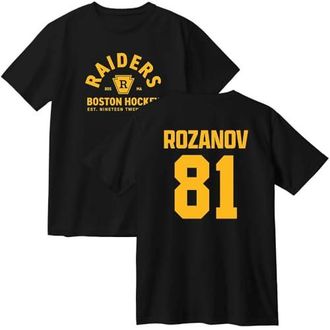Generic Heated Rivalry Rozanov 81 T-shirt en coton merch unisexe col rond d&eacute;contract&eacute; &agrave; manches courtes, Noir, XXL