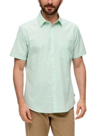 s.Oliver Slim: Kurzarmhemd aus Baumwollstretch