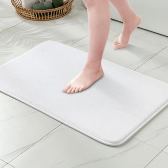 Miulee Badematte Memoryschaum Badteppich Memory Foam Badezimmerteppich Duschvorleger Teppich Badvorleger Duschmatte Deko Fussmatte rutschfeste Matte für Bade