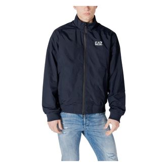 Emporio Armani Rollkragen-Jacke mit Rei&szlig;verschluss und Vordertaschen - - Jackets - Herren - Blau - 3XL