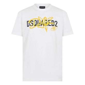 Dsquared2 Homme, Tops, Blanc, Taille: S T-shirt Cool Fit Graffiti