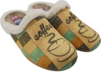 Gema Garcia Gema Garcia 7000 Chaussons de maison pour femme Gemme Garc&iacute;a 7000 | Semelle int&eacute;rieure en gel amovible | Design &laquo; Coffee &raquo; Tasses &agrave; caf&eacute; | Pantoufles 