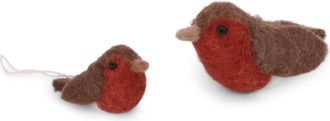 &Eacute;n Gry & Sif 2er Set kleine V&ouml;gelchen Rotkehlchen - Anh&auml;nger aus Filz - Deko f&uuml;r Fr&uuml;hling/Ostern/Weihnachten (rot/braunh), 10524