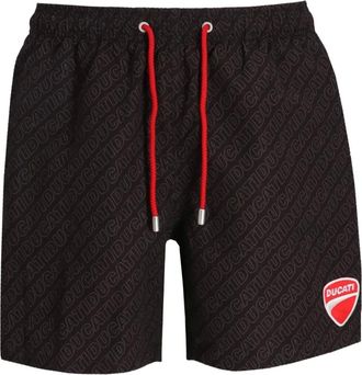 MC2 Saint Barth Badeshorts mit Logo-Print - Schwarz