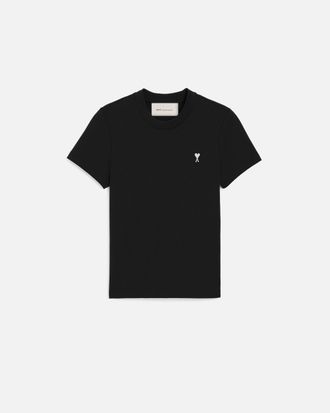 Ami Ami Paris - T-shirt Noir Ami De Coeur Court en Coton Noir - Taille : XXL - pour Femme