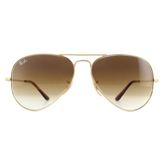 Ray-Ban Sonnenbrille Aviator Metall II RB3689 914751 Gold Braun Verlauf
