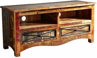 Massivmoebel24 TV-Board Altholz 121x45x56 mehrfarbig lackiert nature of spirit 114