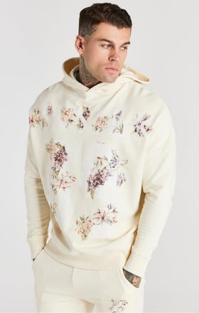 Siksilk Ecru verblasste Blumen 89 Hoodie L