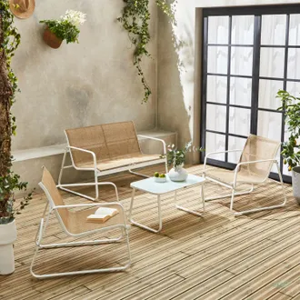 Sweeek Salotto Da Giardino In Metallo, 4 Posti