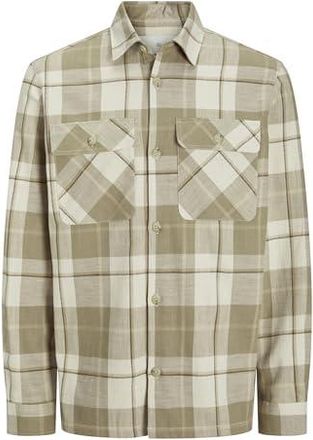 Jack & Jones Jprccraymond Spring Check Surchemise Sn pour Homme, White Pepper, XL