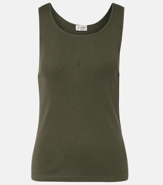 Saint Laurent Top Cassandre en coton