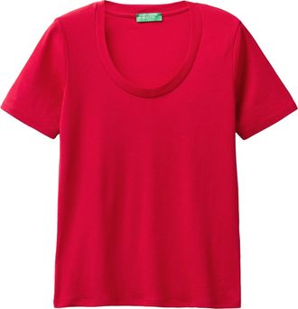 Benetton Damen 3ga2d1066 T-Shirt, rot, X-Large