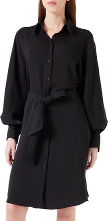 Seidensticker Bettina Zimmermann Collection Damen Blusenkleid Midi - Blusenkleid mit Bindegürtel - Hemdblusenkragen - Regular Fit - Langarm - 100% Recycled Polyeste