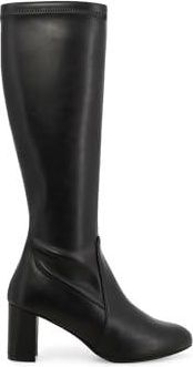 Melluso Bottes femme en simili cuir extensible noir z410z, Noir, 38.5 EU