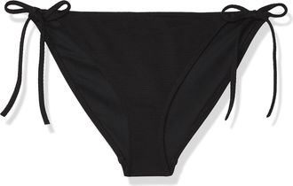 Calvin Klein Damen Bikinihose Seitliche Schnürung String Side Tie mit Logo-Badge, Schwarz (Pvh Black), 3XL